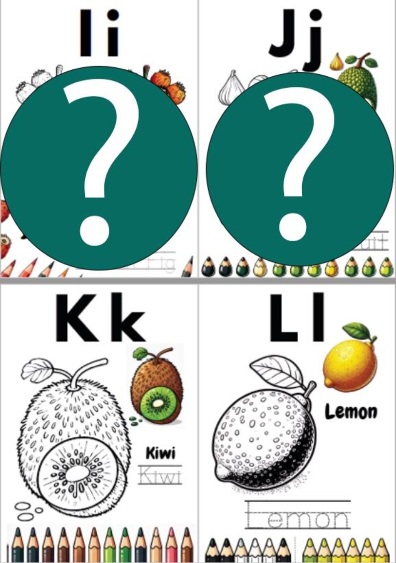 A-Z Alphabet Fruit Coloring Pages | Learn to Write & Read | Fun ...