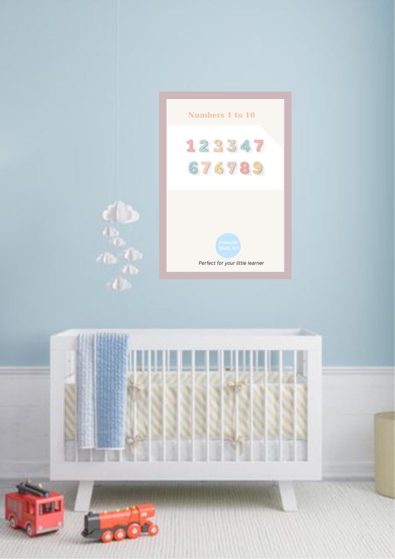 Printable Numbers Poster for Kids Toddler Learning Nursery Wall Art - Etsy