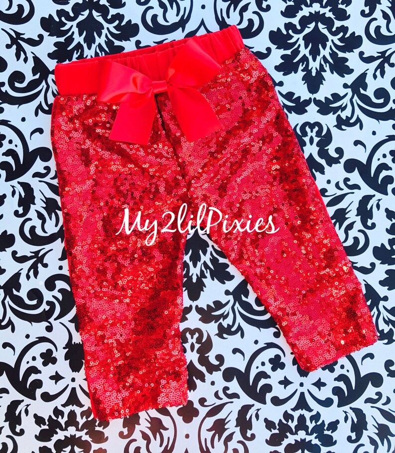 Red Sparkle Pants , Red Sequins Pants , Valentines Day Pants ,baby Girl ...