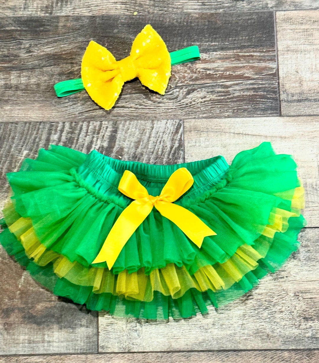 Tutu Bloomer and Headband in Green and Gold , College Football, High ...