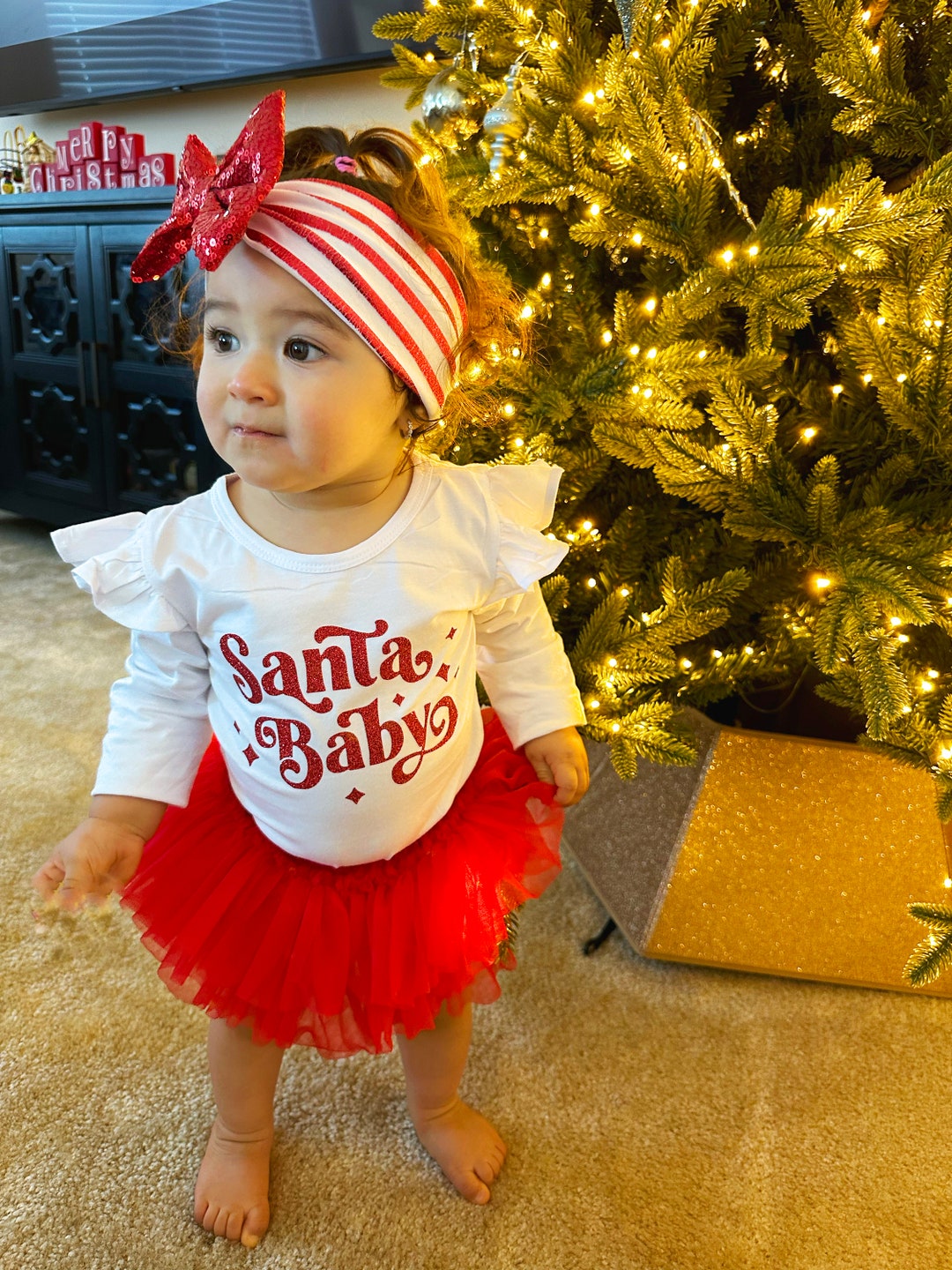 Santa Baby Christmas Outfit Baby Girl Christmas Clothing - Etsy