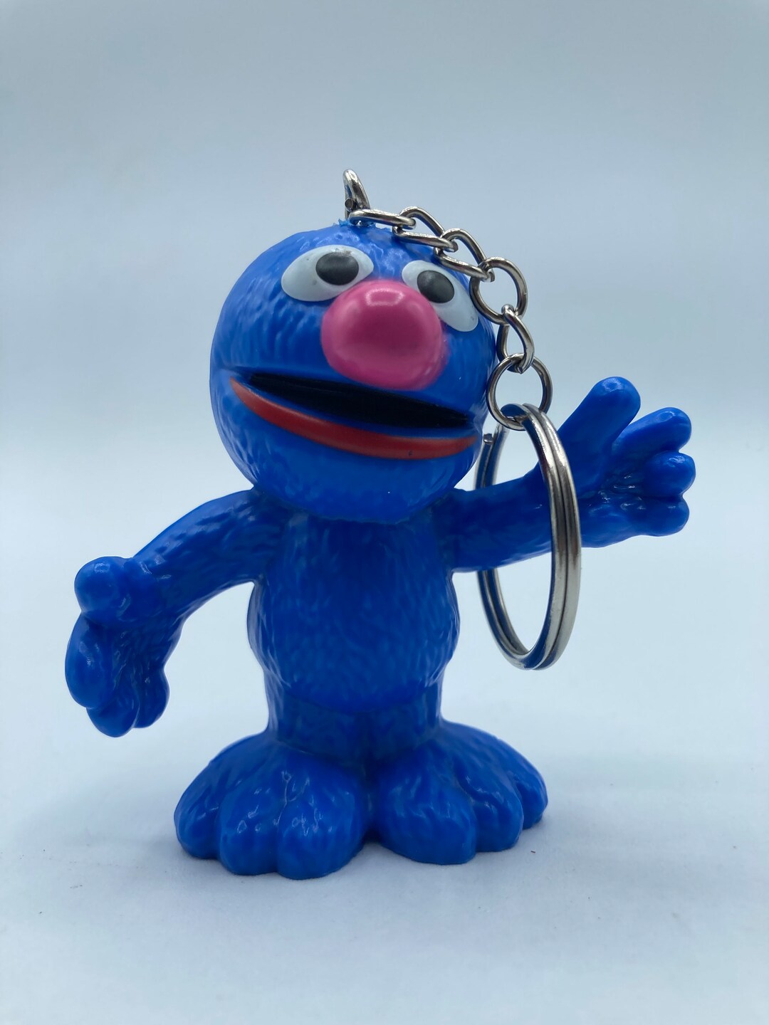 Sesame Street Blue Grover Keychain Backpack Zipper Purse Chain 2.75 ...