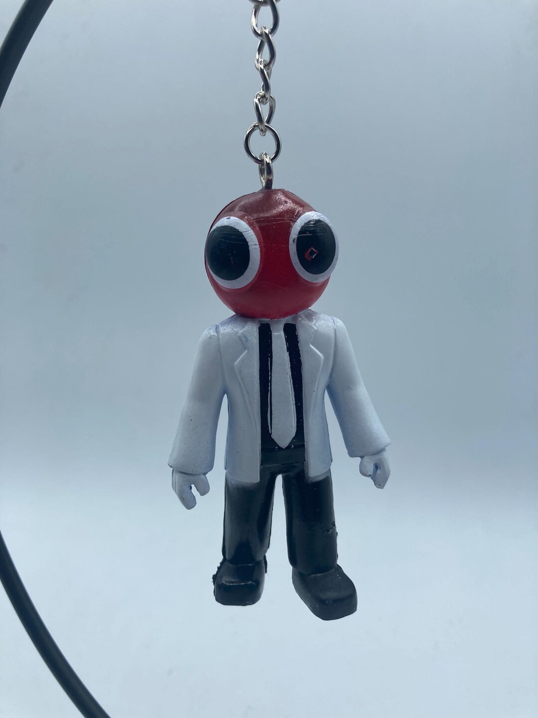 Rainbow Friends Video Game Red Guy White Coat Character Keychain ...