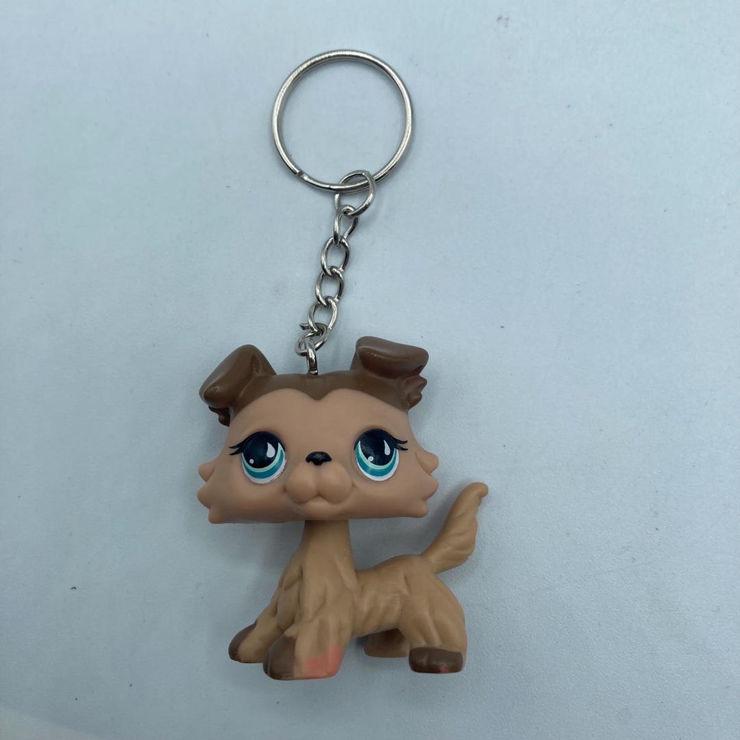 Littlest Pet Shop Hasbro LPS Collie Dog #893 Brown Teardrop Eyes ...