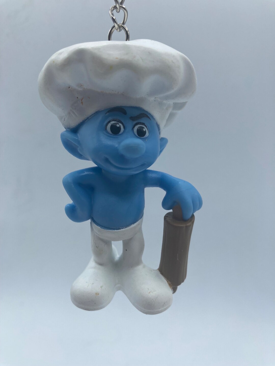 Blue Smurfs Baker Chef Keychain Backpack Zipper Purse Chain 3" Tall ...