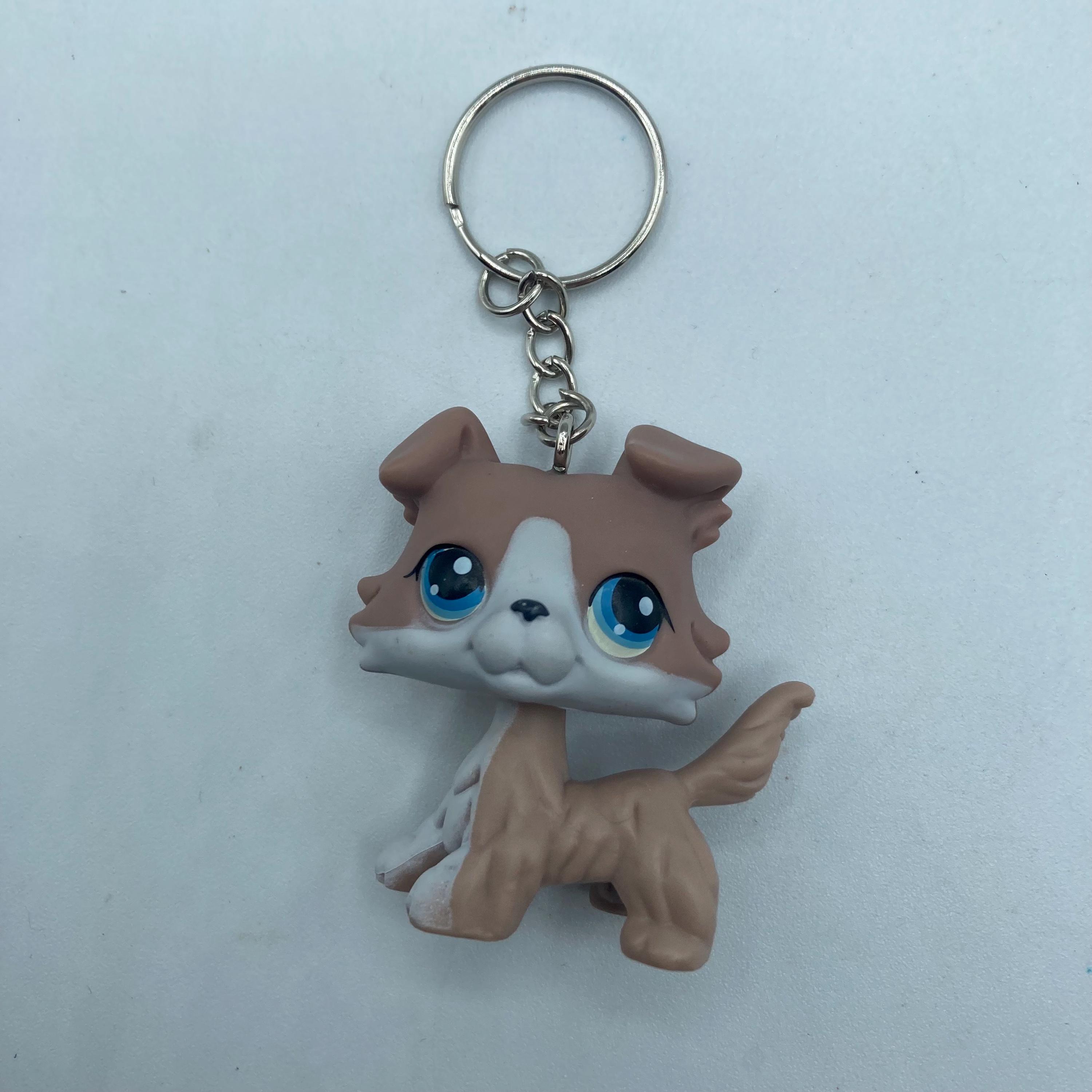 Littlest Pet Shop Hasbro LPS Collie Dog #67 Brown Keychain Backpack ...
