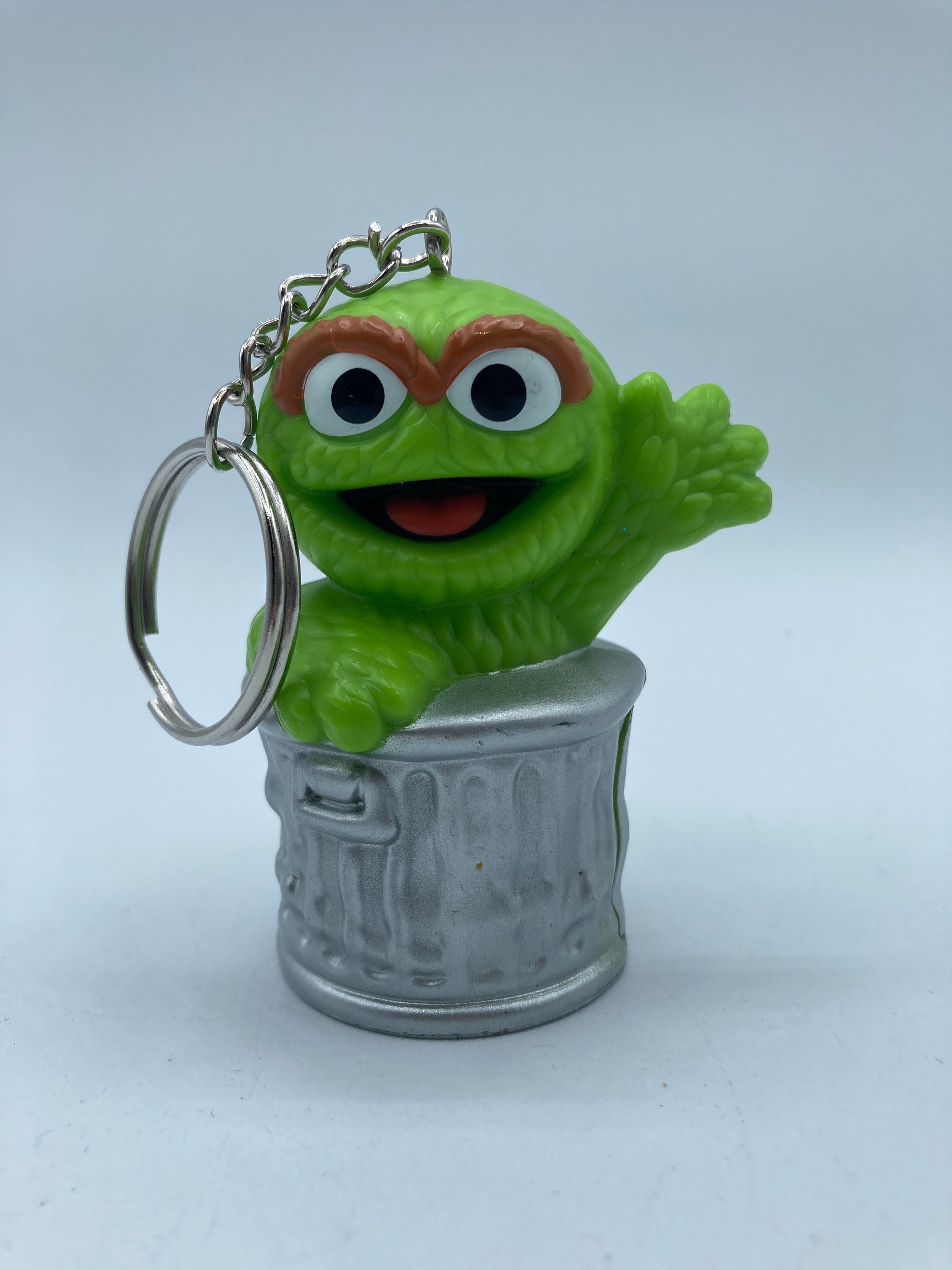 Oscar the Grouch Green Sesame Street Keychain Backpack Zipper Purse ...