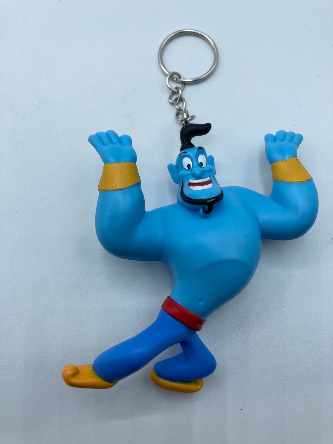 Disney Aladdin Genie Cartoon Character Keychain Backpack Zipper Purse Chain 3.5" Tall Repurposed ...