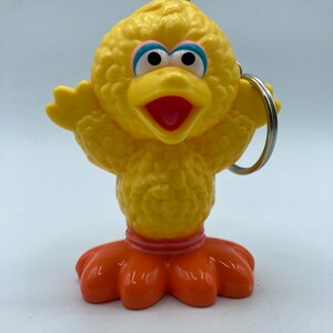 Sesame Street Big Bird Yellow Character Keychain Backpack Zipper Purse ...
