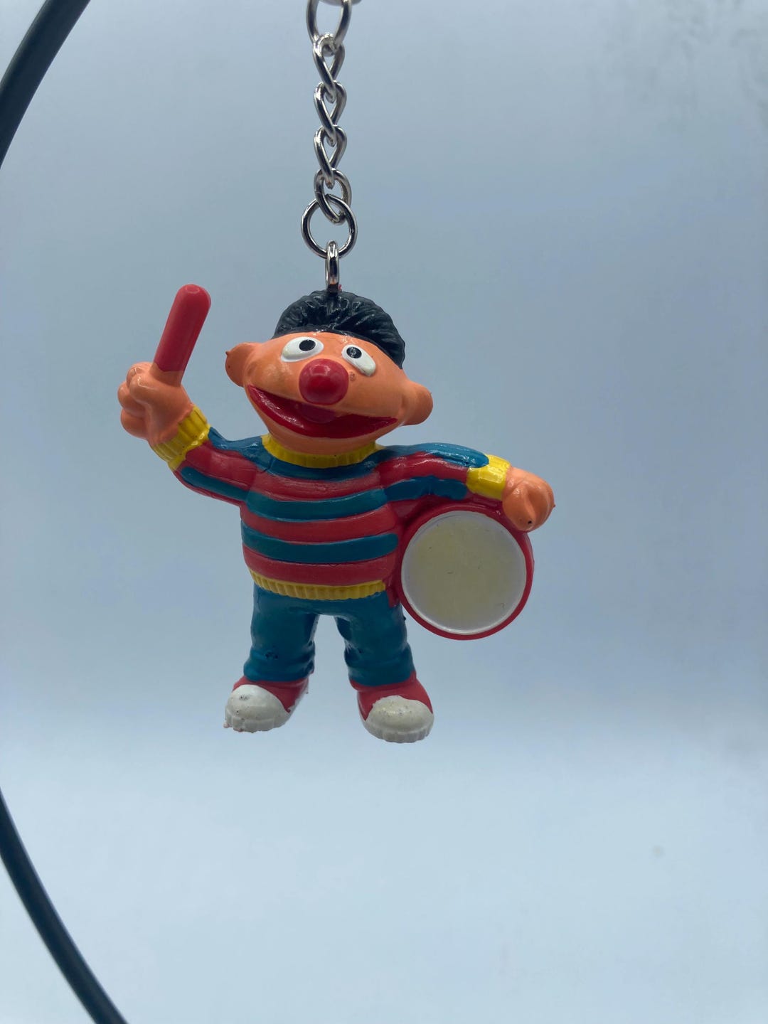 Sesame Street Ernie With Drum Character Keychain Backpack Zipper Purse ...