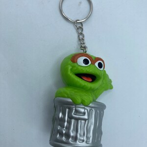 Oscar the Grouch Green Sesame Street Keychain Backpack Zipper Purse ...