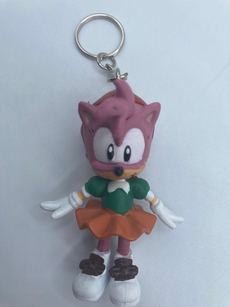 Sonic the Hedgehog Pink Amy Keychain Backpack Zipper Purse Chain 2.5 ...