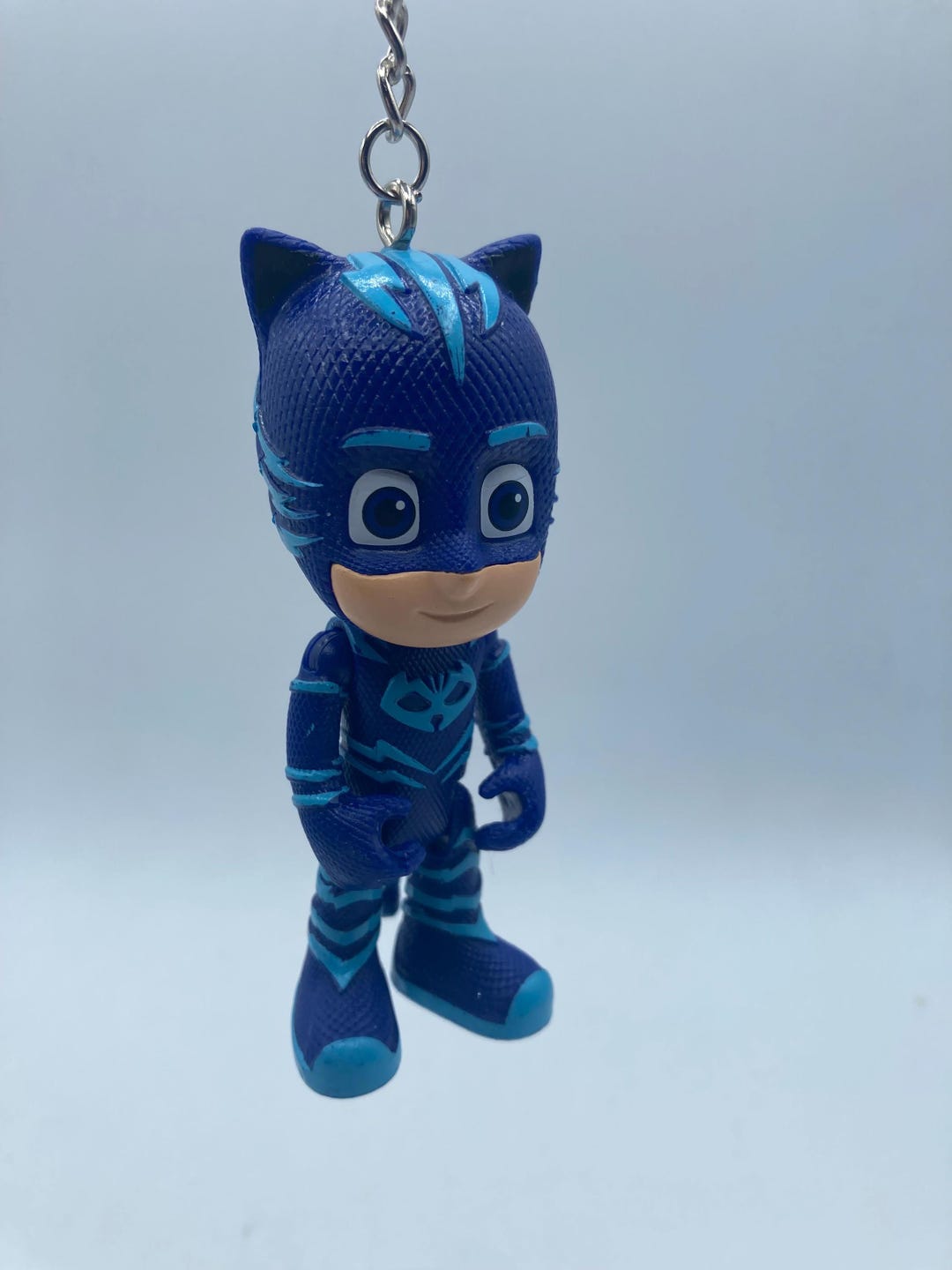 Disney PJ Masks Blue Catboy Character Keychain Backpack Zipper Purse Chain 3.5" Tall Repurposed ...