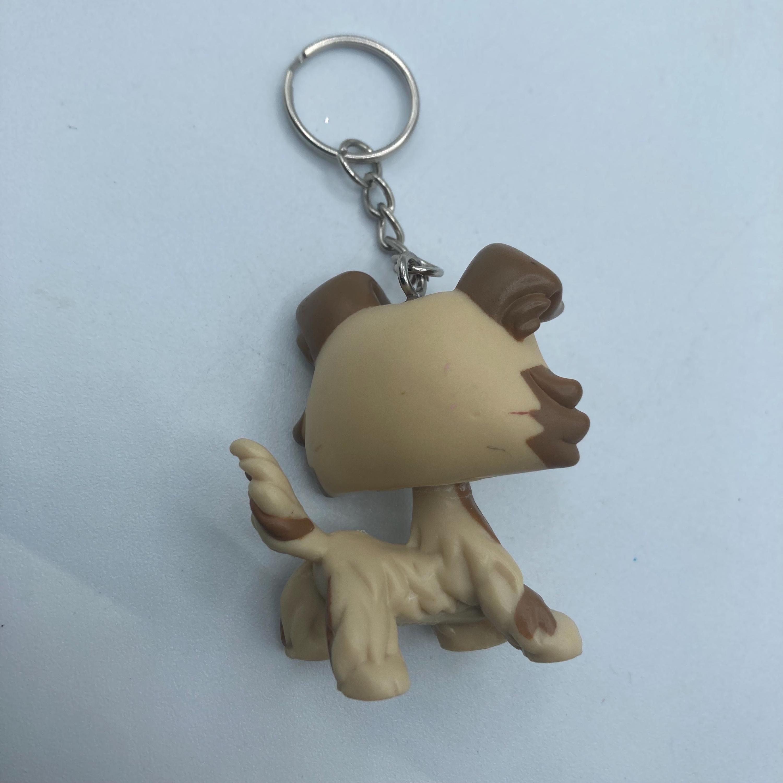 Littlest Pet Shop Hasbro LPS Collie Zigzag Dog #2210 Brown Keychain ...