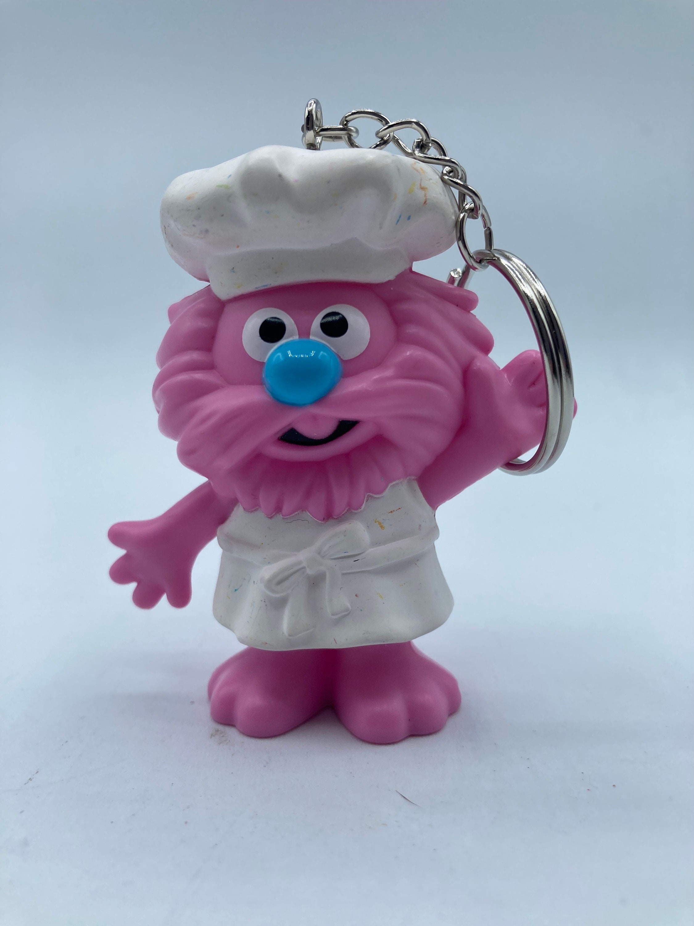 Sesame Street Pink Chef Gonger Character Keychain Backpack Zipper Purse ...