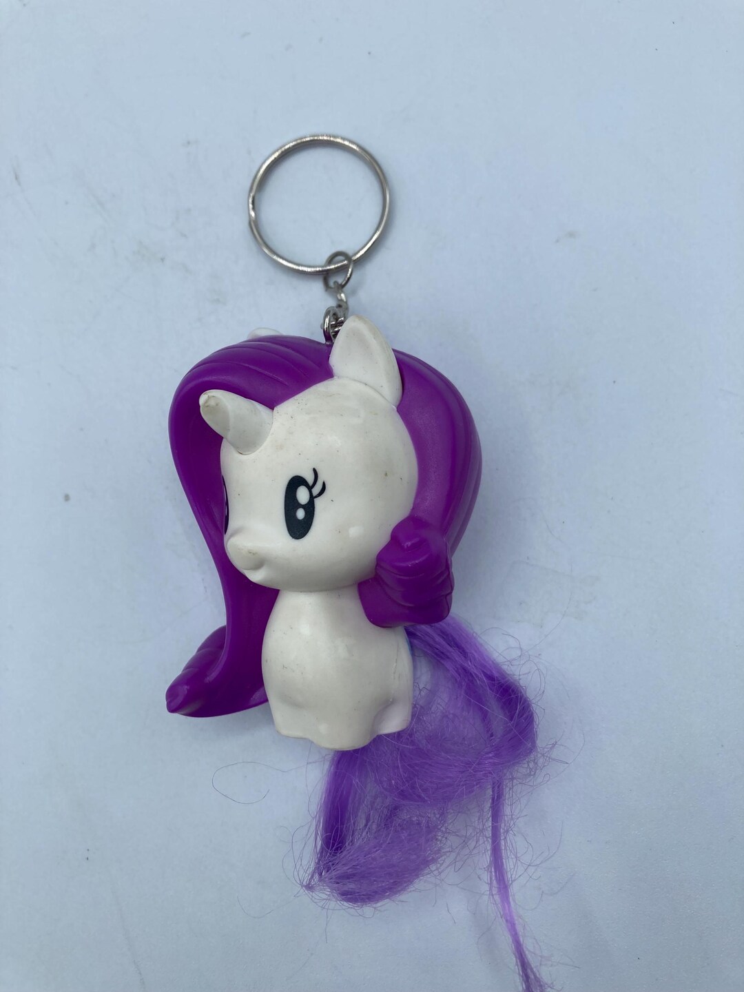 MLP My Little Pony Rarity Horse Real Hair Character Keychain Backpack ...