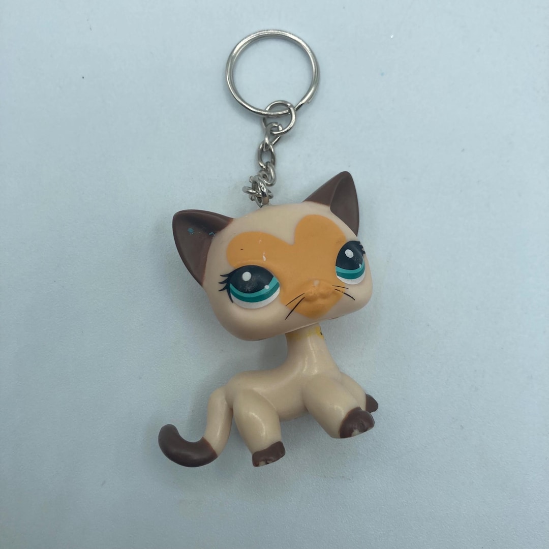 Littlest Pet Shop Hasbro LPS #3573 Heart Siamese Shorthair Cat Keychain ...