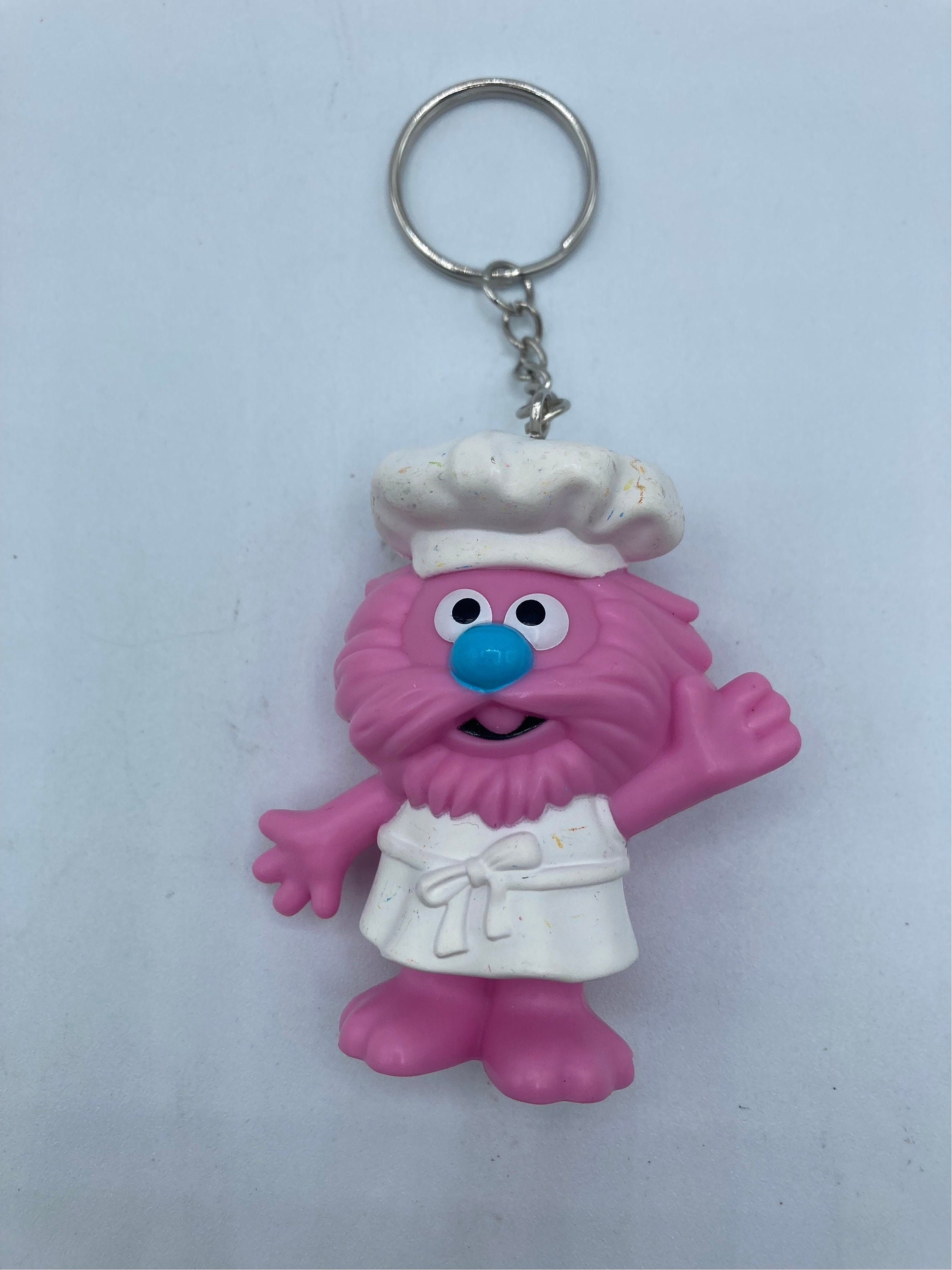 Sesame Street Pink Chef Gonger Character Keychain Backpack Zipper Purse ...