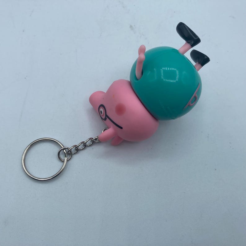 Peppa Pig Daddy Pig Father Character Keychain Backpack Zipper Purse ...