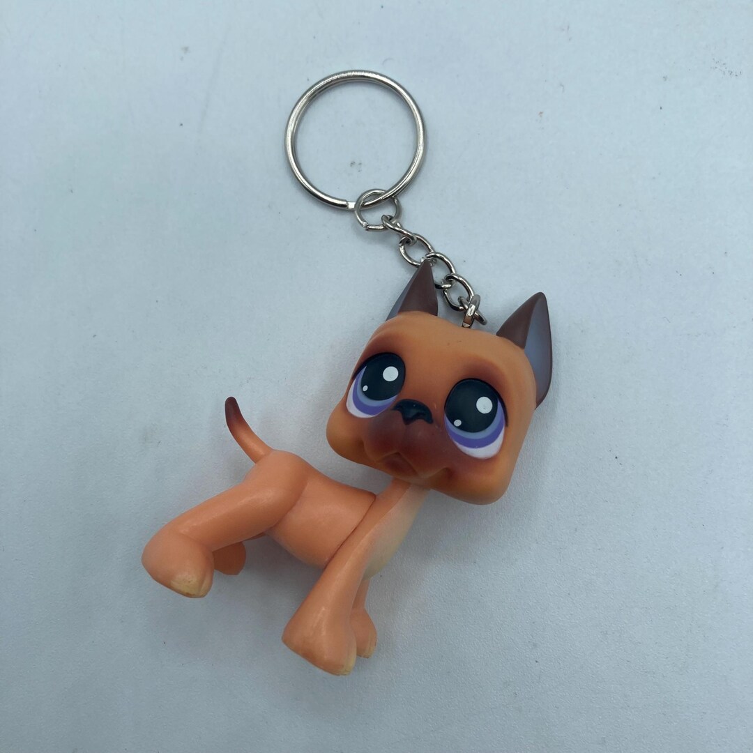 Littlest Pet Shop Hasbro LPS Great Dane Dog #244 Airbrush Brown ...