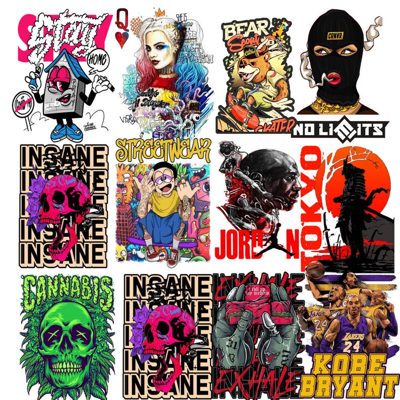 255+ Latest Streetwear Bundle |PNG| Tshirt Bundle | T-shirt Print ...