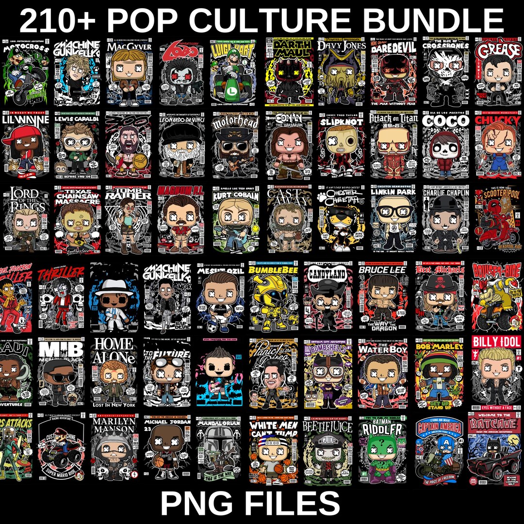 210+ Pop Culture Bundle | High-quality Digital Clipart , SVG Files for ...