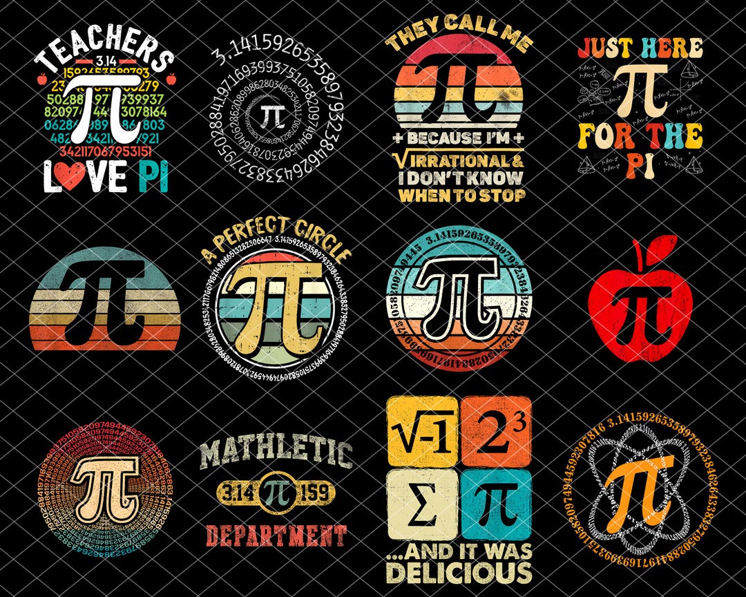 Happy Pi Day PNG Bundle, Retro Pi Day Png, Funny Math Png, Funny Pi Day ...