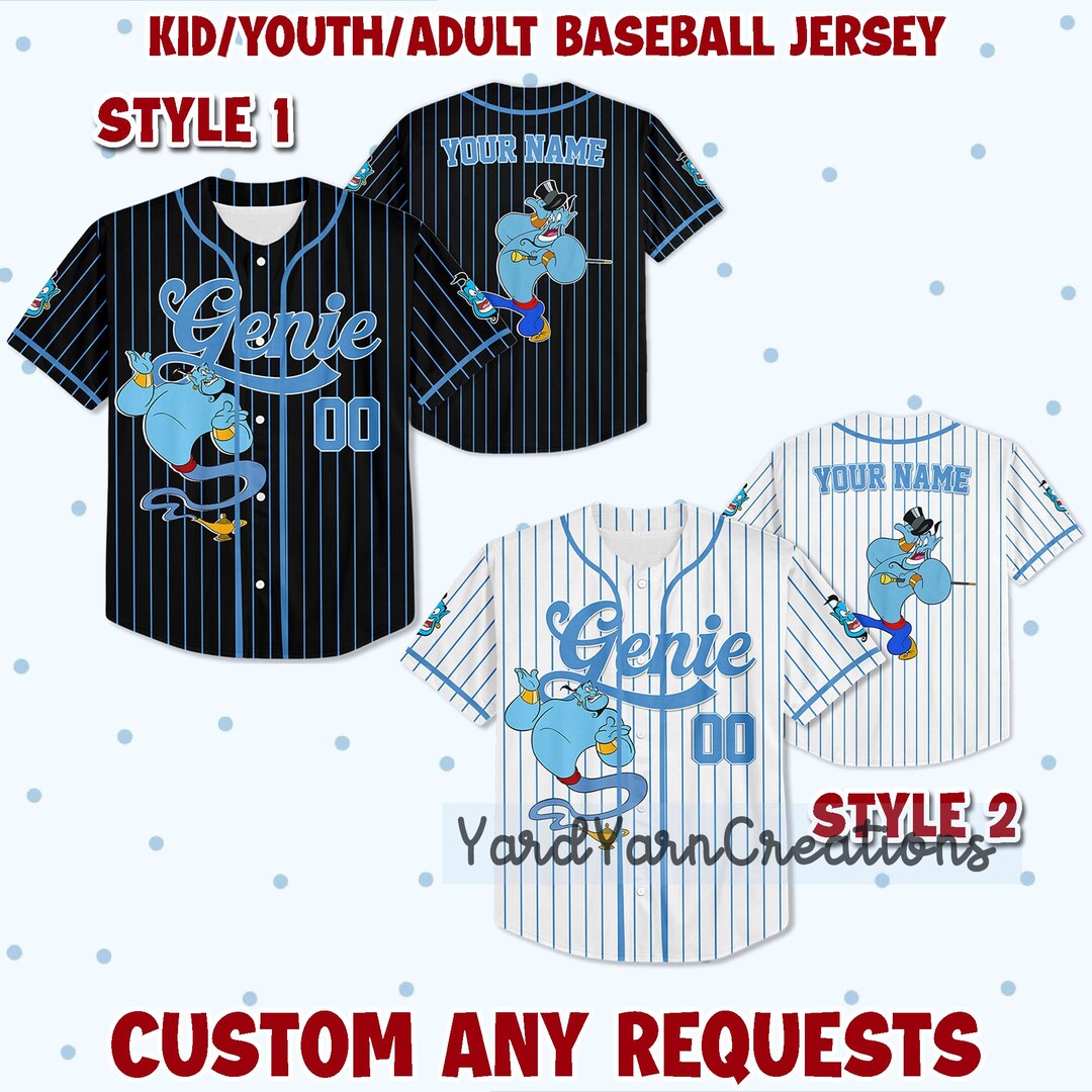 Personalized Cartoon Genie Movie Kid Adult Jersey, Disney Baseball ...