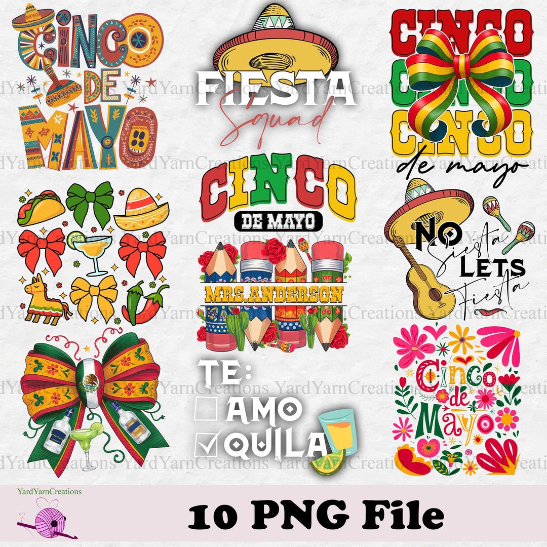 Cinco De Mayo Designs Bundle | Fiesta Clipart for Instant Download ...