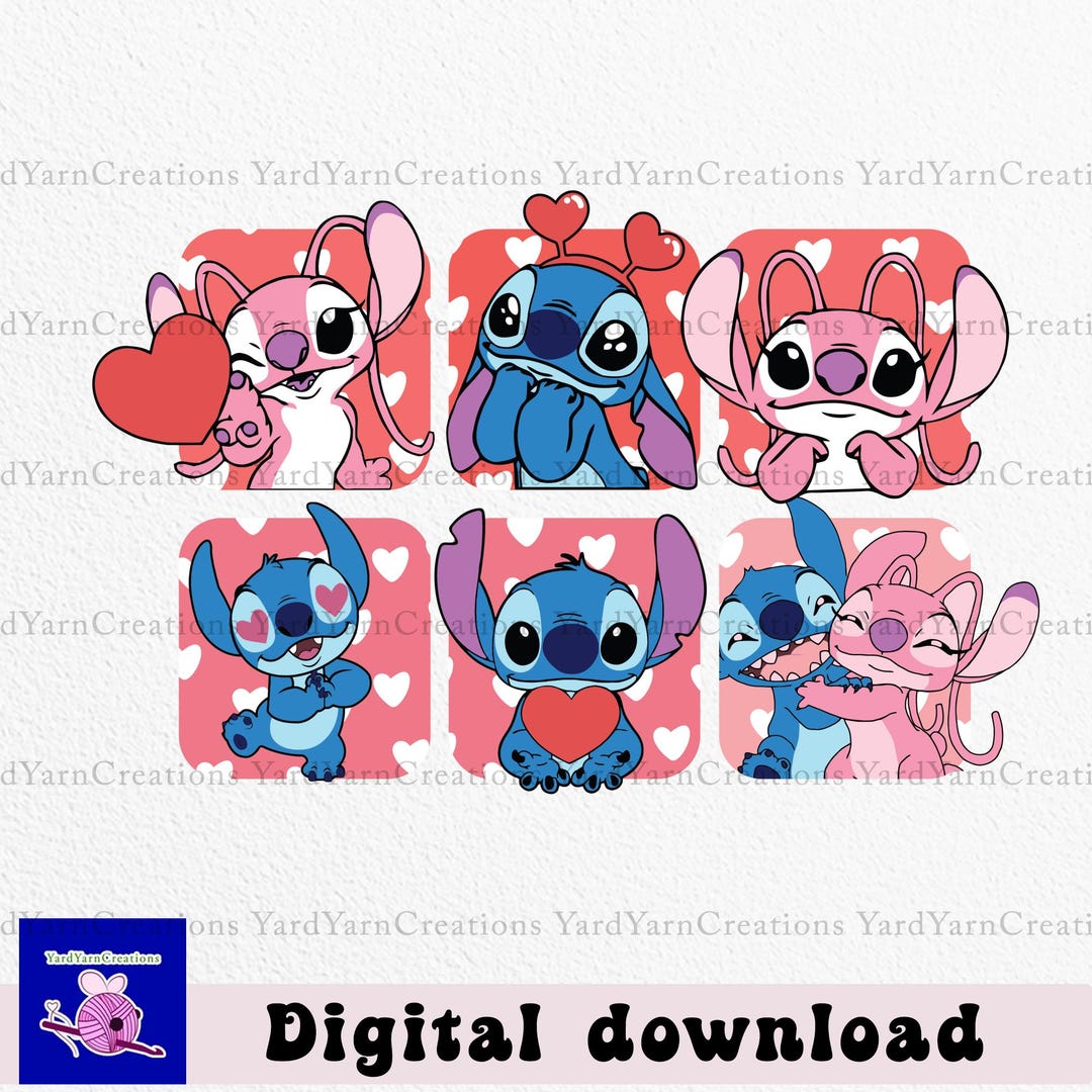 Stitch Valentines Svg, Stitchpng SVG , Valentines Day Svg - Etsy