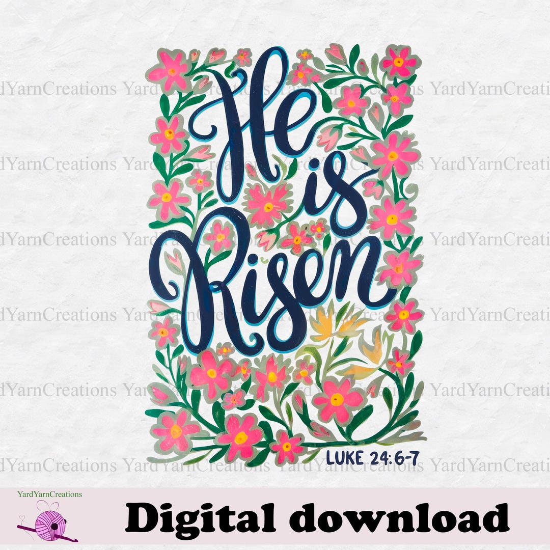 Christian Easter Graphics, Floral Resurrection PNG, Jesus Designs ...