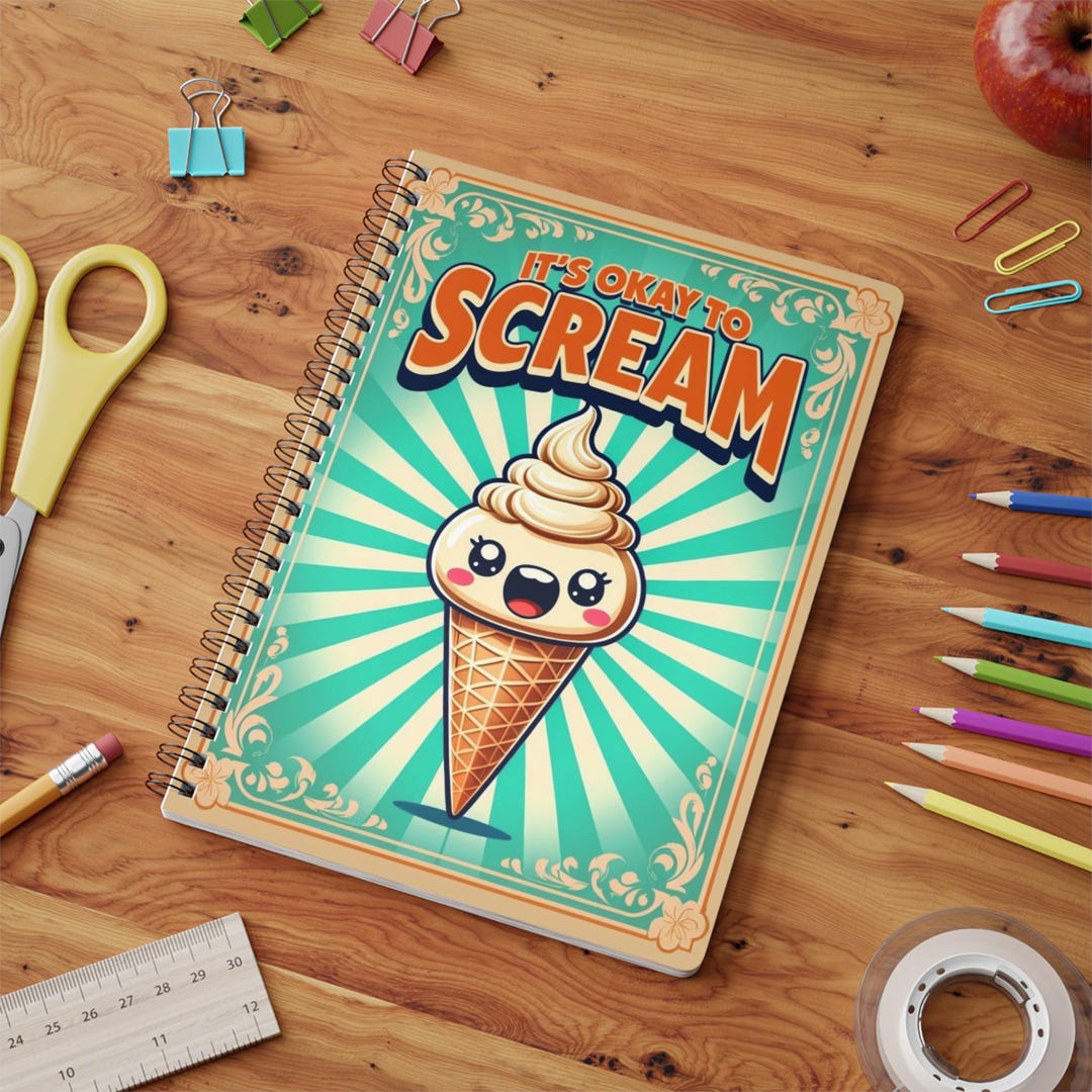 Vintage Inspired Cute Ice Cream Notebook, Perfect for Sketching ...