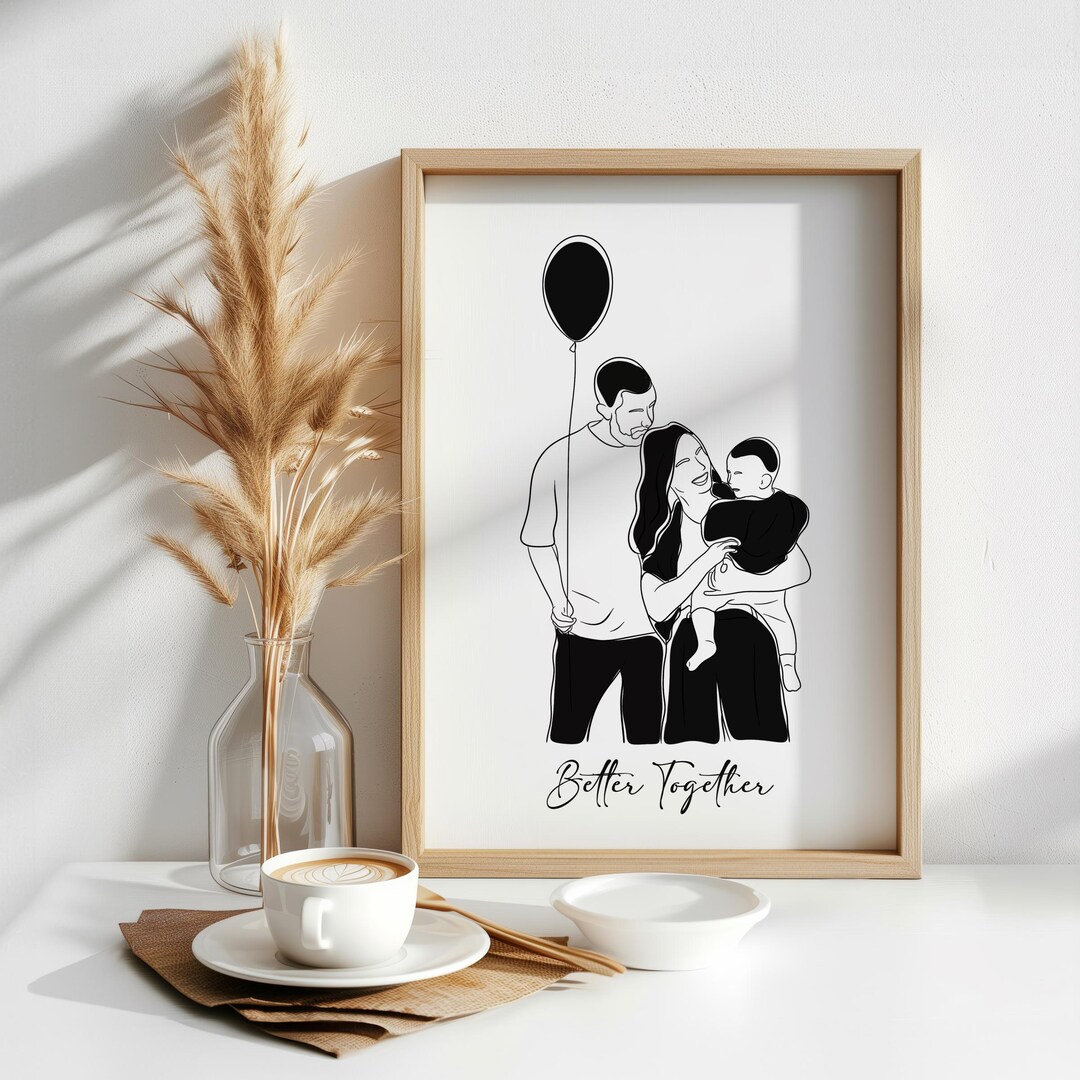 Custom Doodle Portrait, Personalized Art Gift, Special Handmade Gift ...