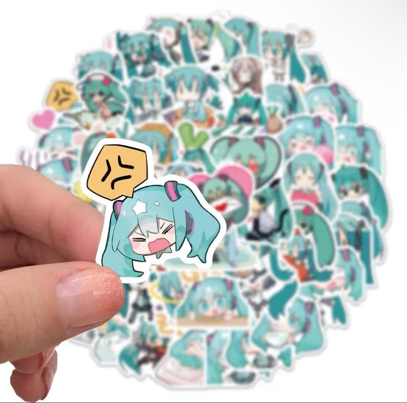 50pc Chibi Hatsune Miku Cartoon Anime Girl Stickers Crafts and ...