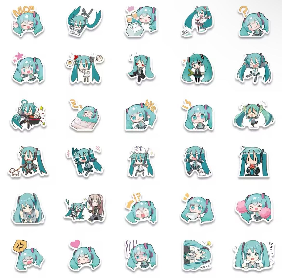 50pc Chibi Hatsune Miku Cartoon Anime Girl Stickers Crafts and ...