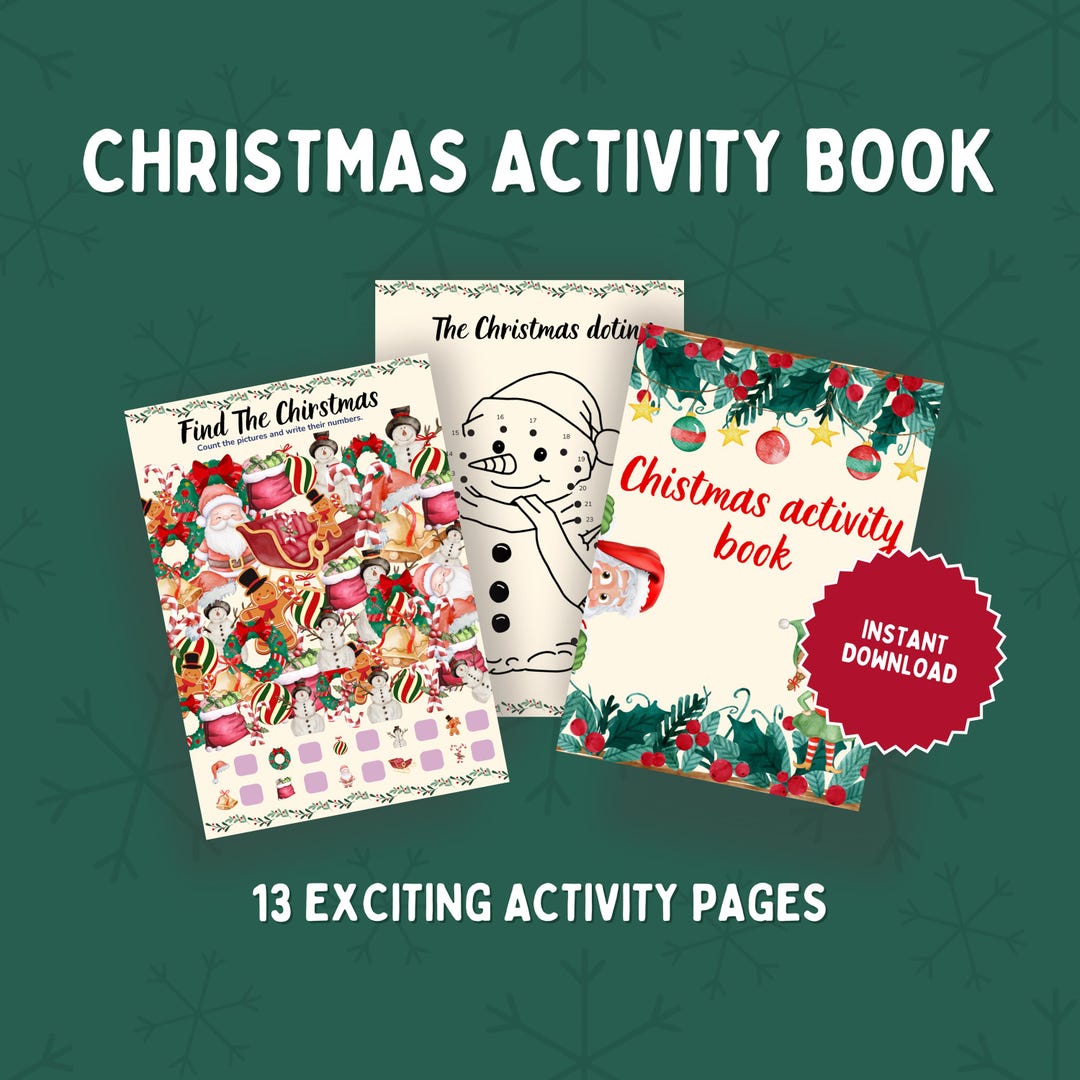 Christmas Activity Book, Letter to Santa PDF File, Christmas Activity ...