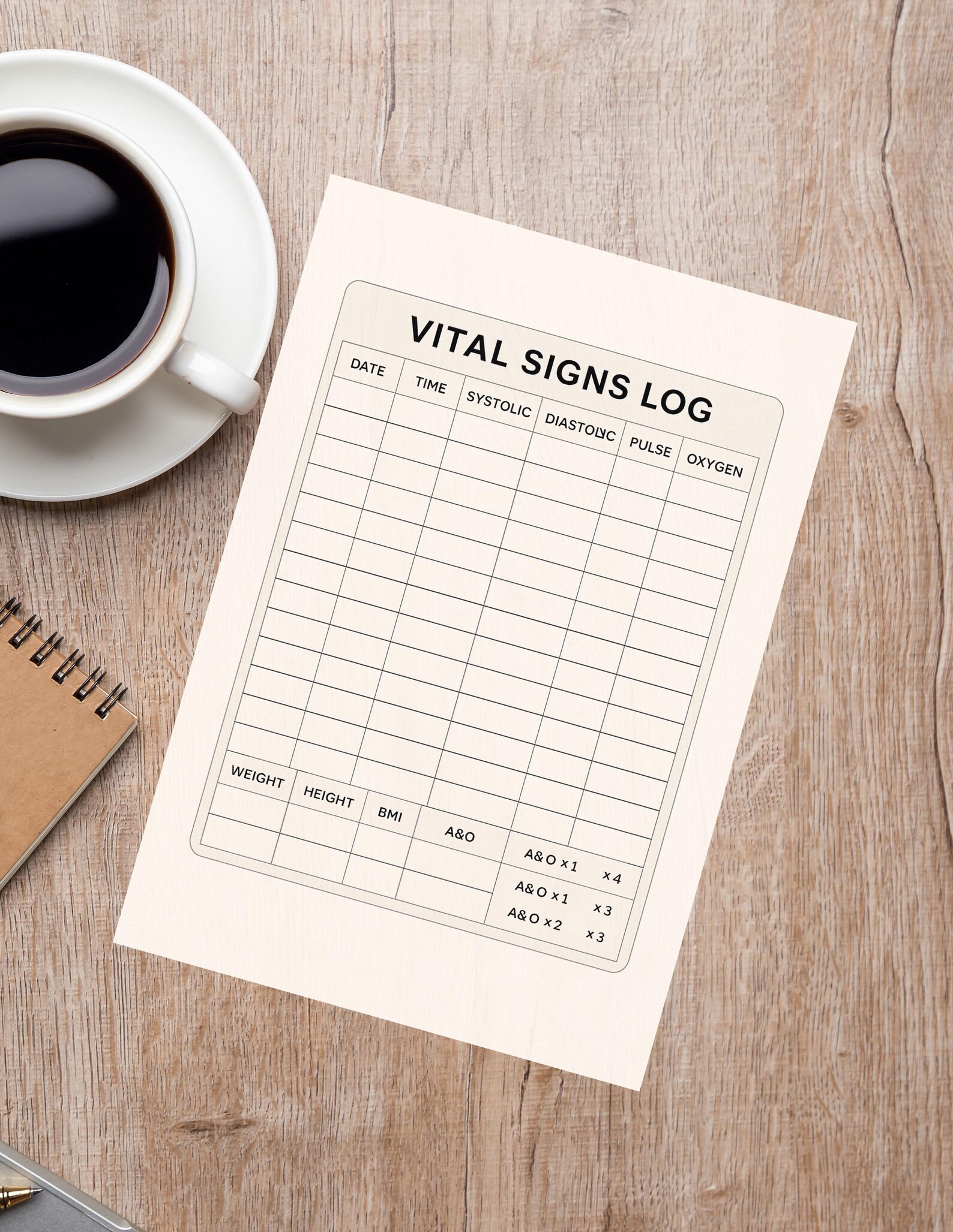 Printable Vitals Log | Patient Vitals Tracker | Nursing Documentation ...