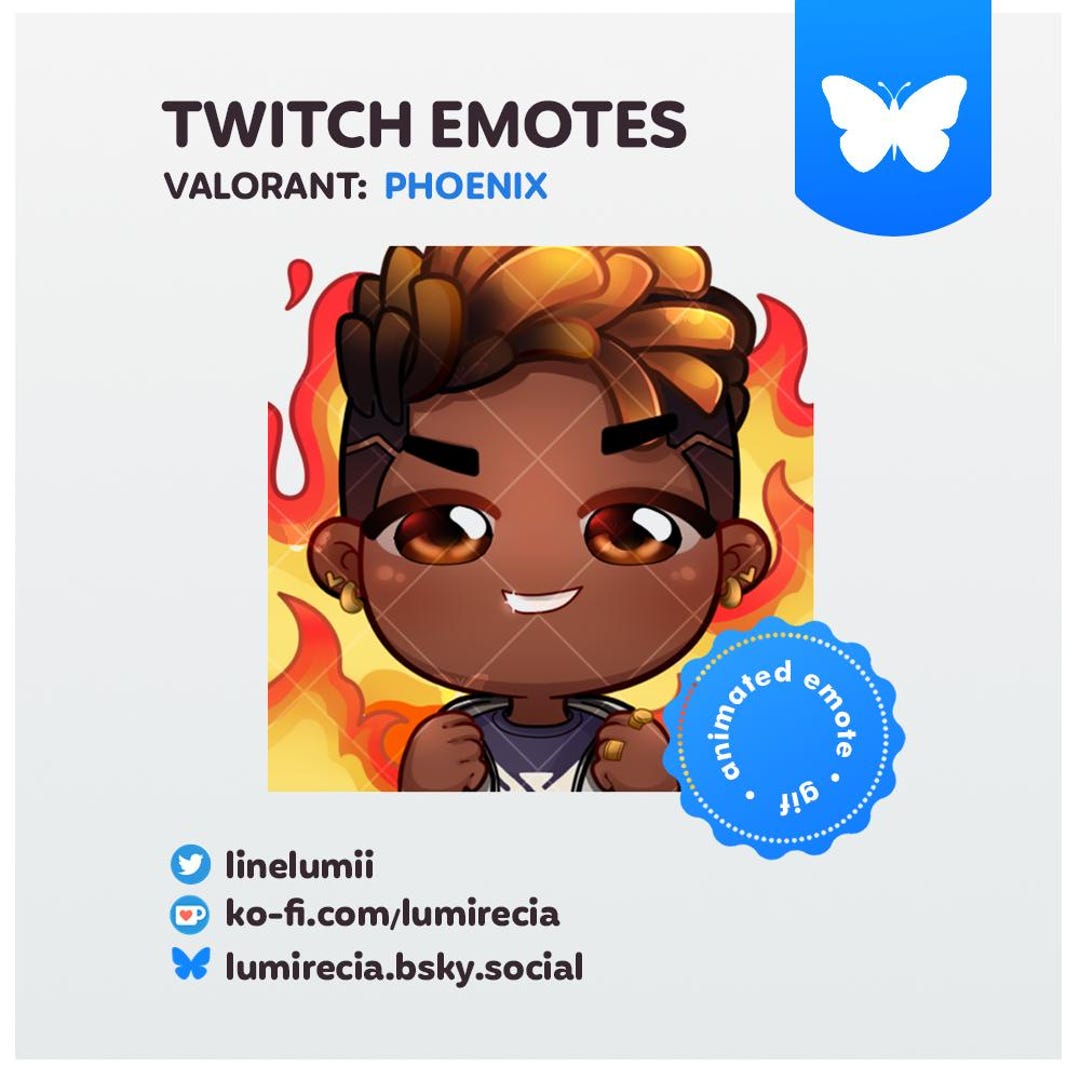 Animated Phoenix VALORANT Ult Flame Twitch Emote | Cute Phoenix ...