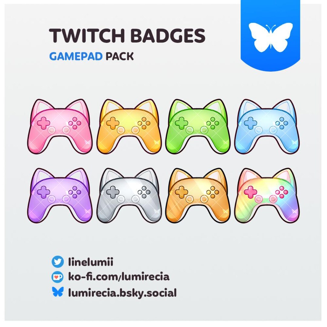 Gamepad Twitch Badges Cute Subscriber Badges Set for Twitch - Etsy