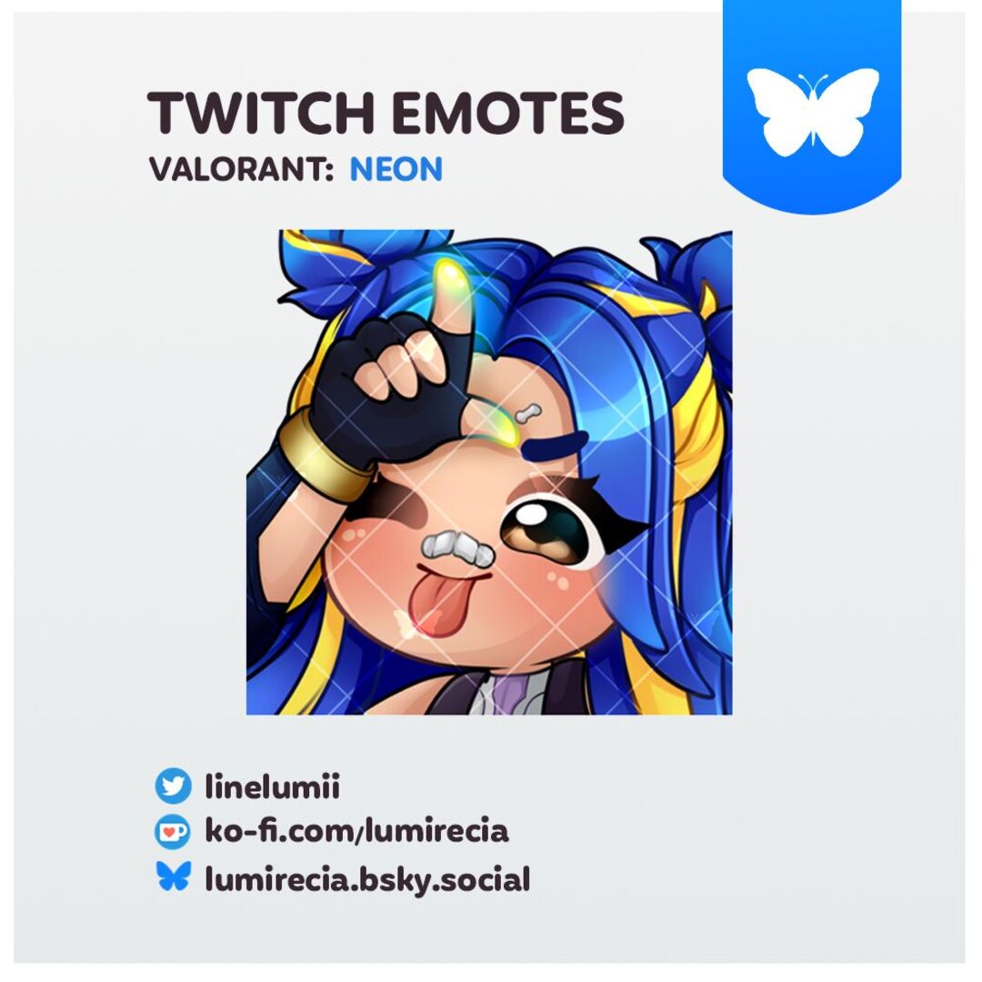 Neon VALORANT L Sing Loser Twitch Emote | Cute Valorant Neon Twitch ...