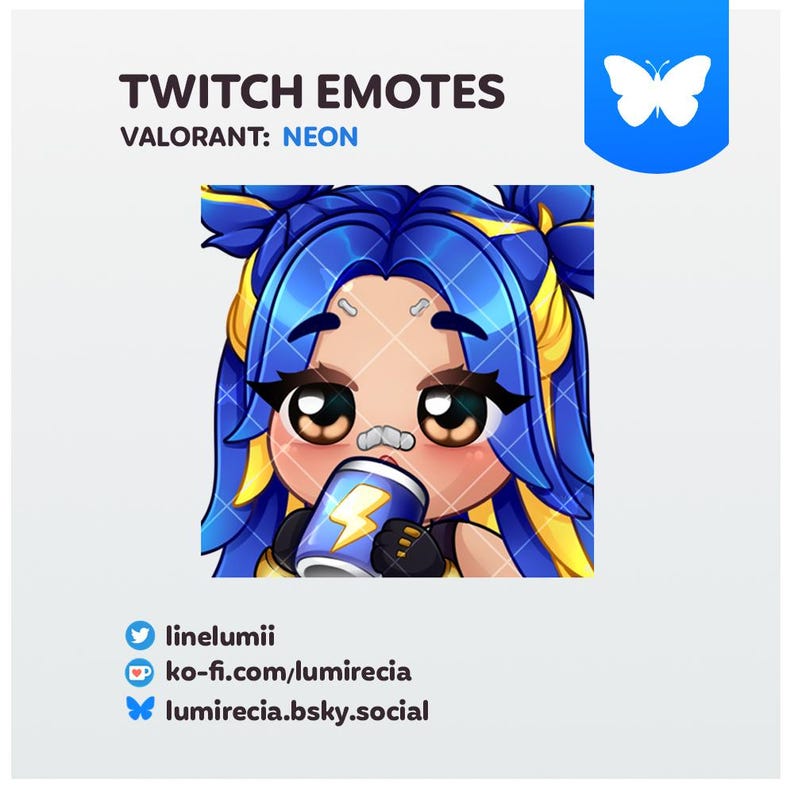 Neon VALORANT Energy Drink Twitch Emote | Cute Valorant Neon Twitch ...