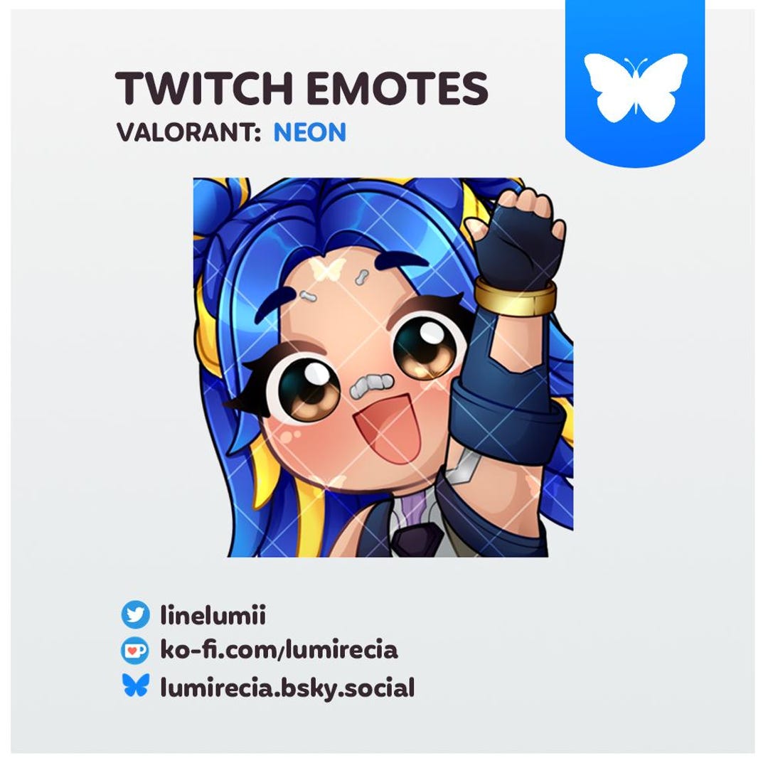 Neon VALORANT Wave Twitch Emote | Cute Valorant Neon Twitch Emotes - Etsy