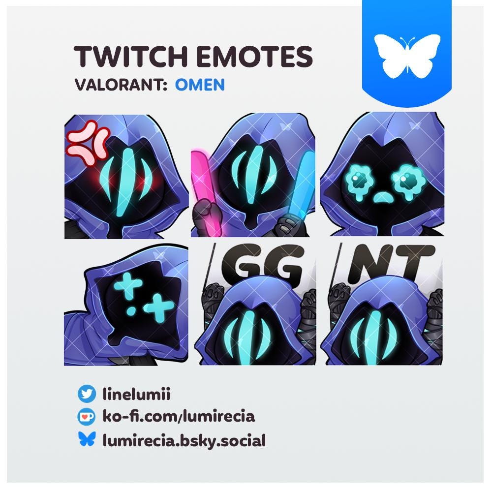 Omen VALORANT Twitch Emotes Pack Cute Valorant Omen Twitch Emotes 2 - Etsy
