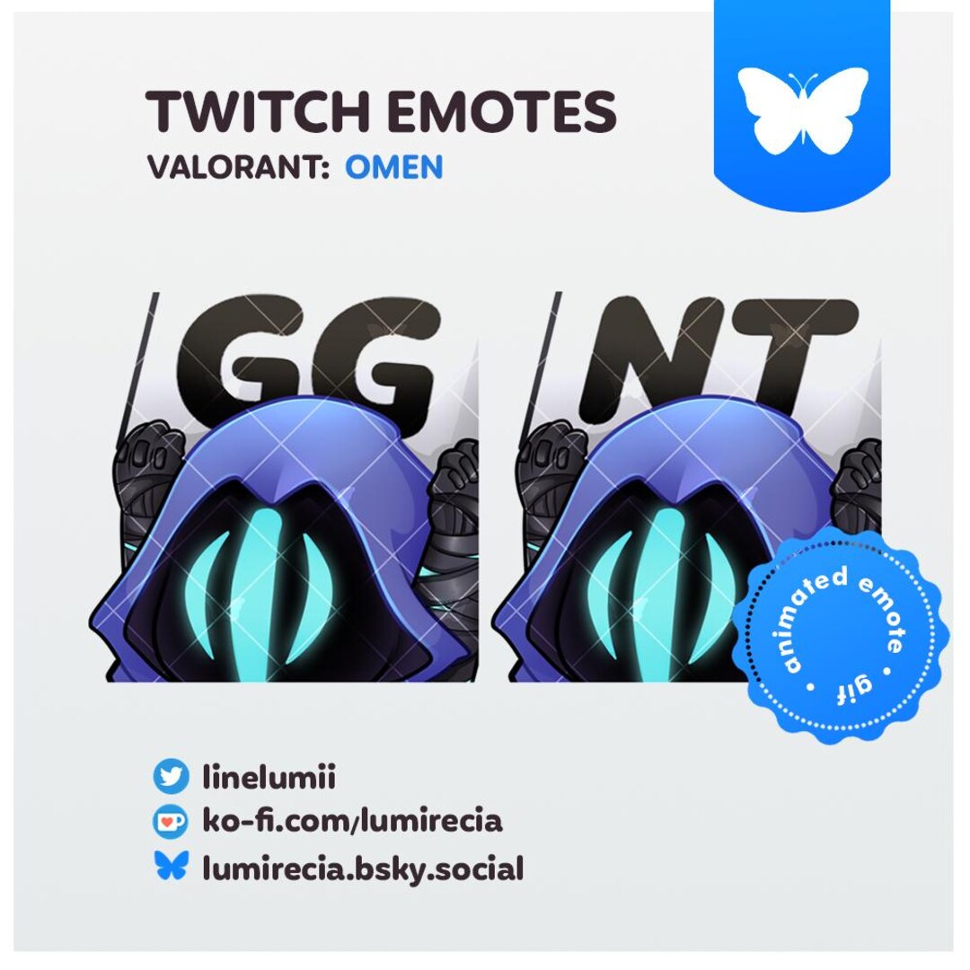 Animated Omen VALORANT GG and NT Twitch Emotes | Cute Omen Valorant ...