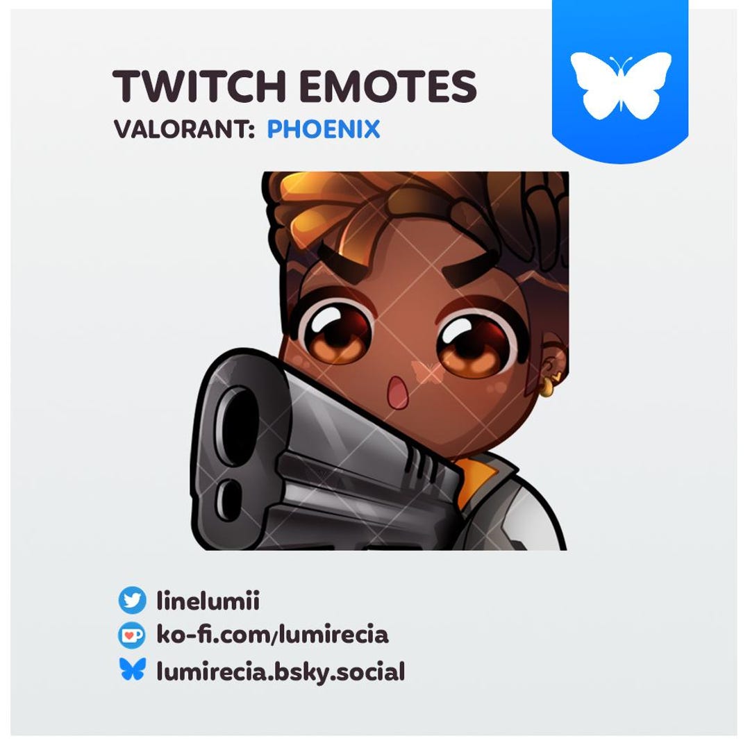 Phoenix VALORANT Gun Twitch Emote | Cute Valorant Phoenix Twitch Emotes ...
