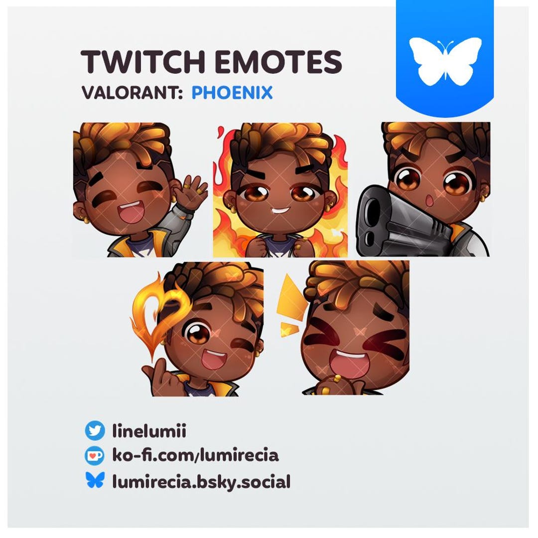 Phoenix VALORANT Twitch Emotes Pack Cute Valorant Phoenix Twitch Emotes ...
