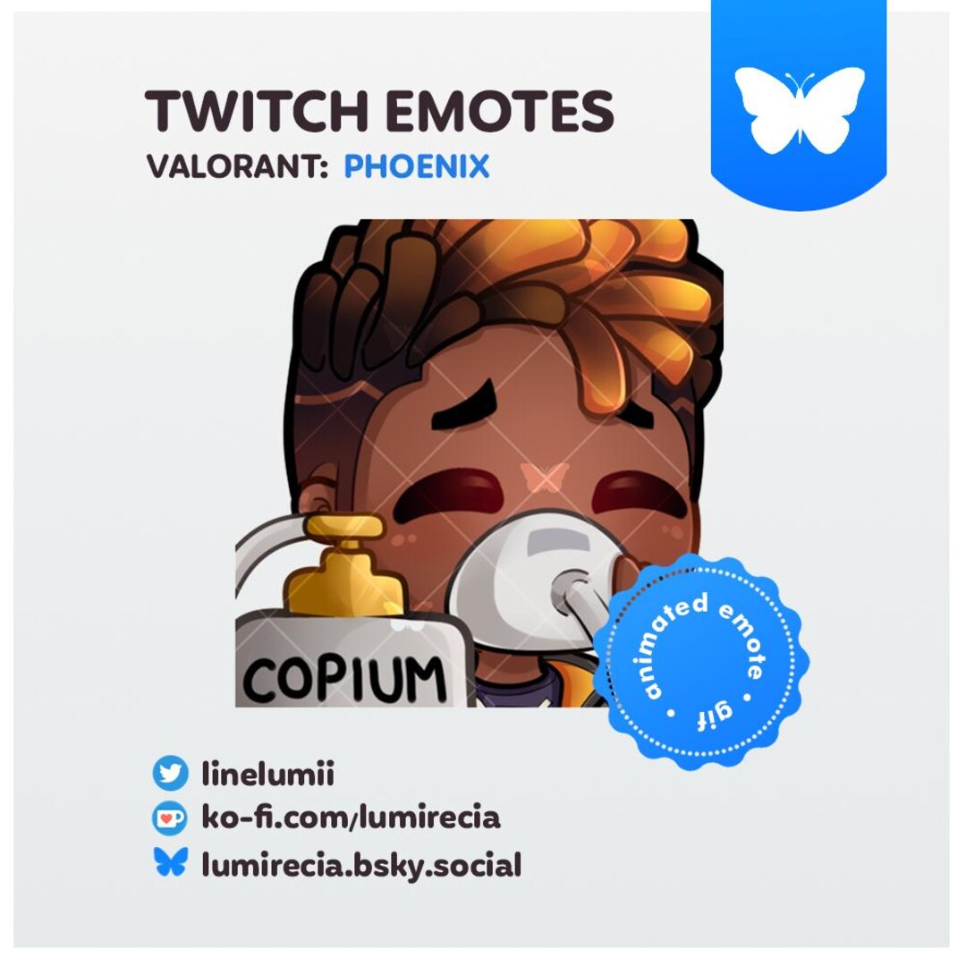 Animated Phoenix VALORANT Copium Twitch Emote | Cute Phoenix Valorant ...