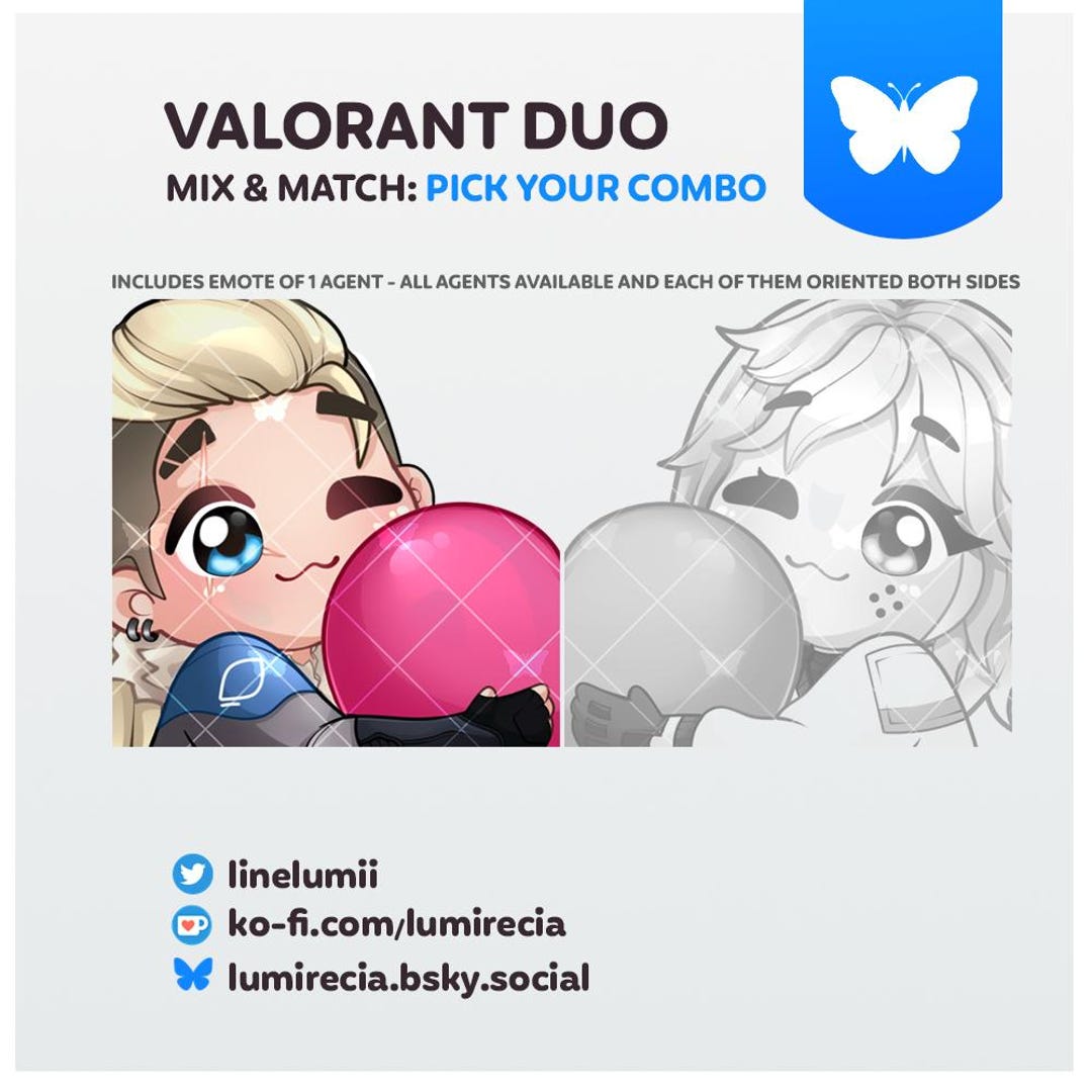 MIX & MATCH Sova Valorant Couple Heart Emote | Cute Agents Duo Heart ...