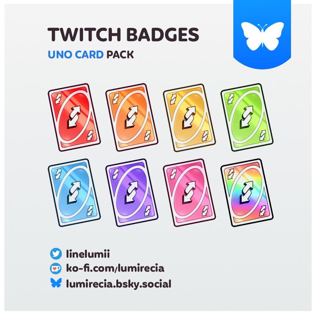 UNO Reverse Card Twitch Badges | UNO Subscriber Badges Set for Twitch ...