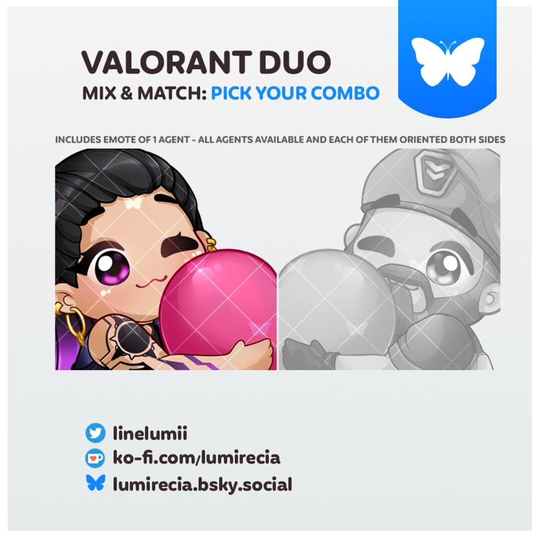 MIX & MATCH Reyna Valorant Couple Heart Emote | Cute Agents Duo Heart ...
